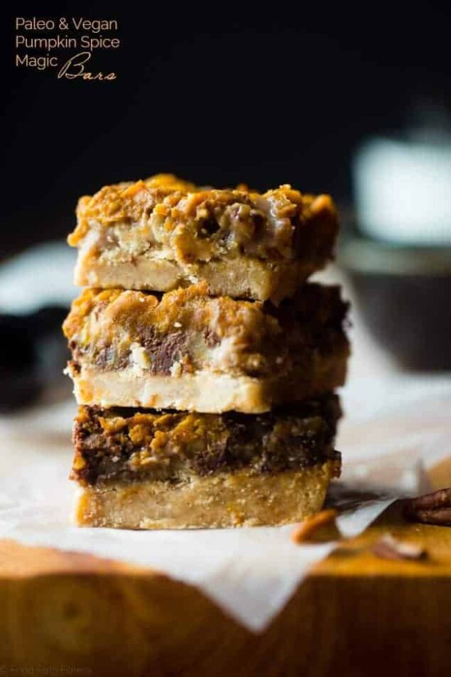 Pumpkin Spice Paleo Magic Cookie Bars | Food Faith Fitness