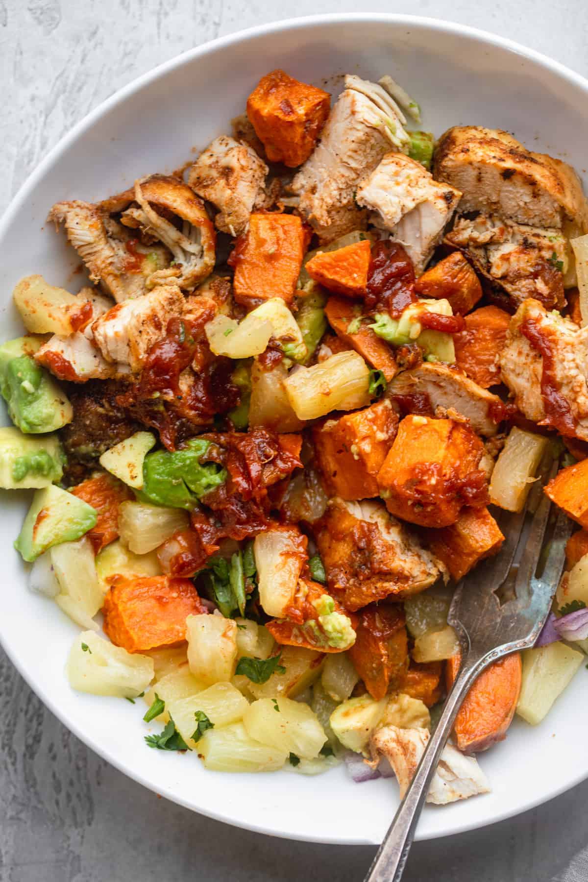 Chipotle Chicken Bowls with Pineapple Salsa - Food Faith Fitness